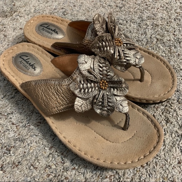 Clarks | Shoes | Clarks Artisan Gold Leather Sandals | Poshmark